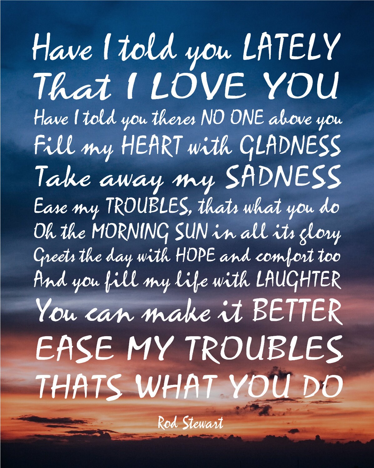 Rod Stewart Have I told you lately Music Song Lyrics. Textured | Etsy