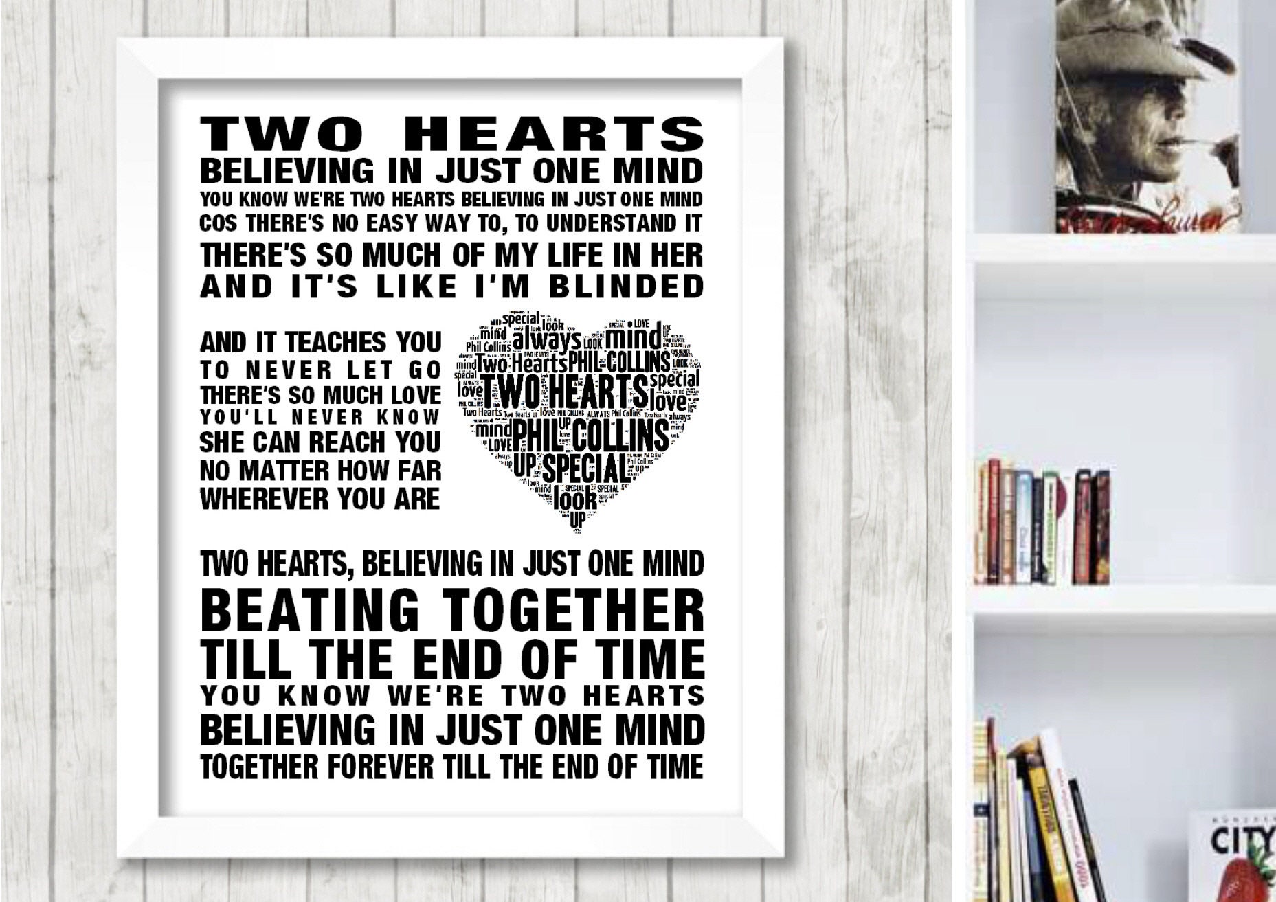 Phil Collins Two Hearts Music Love Song Lyrics Wall Art Print. Home ...