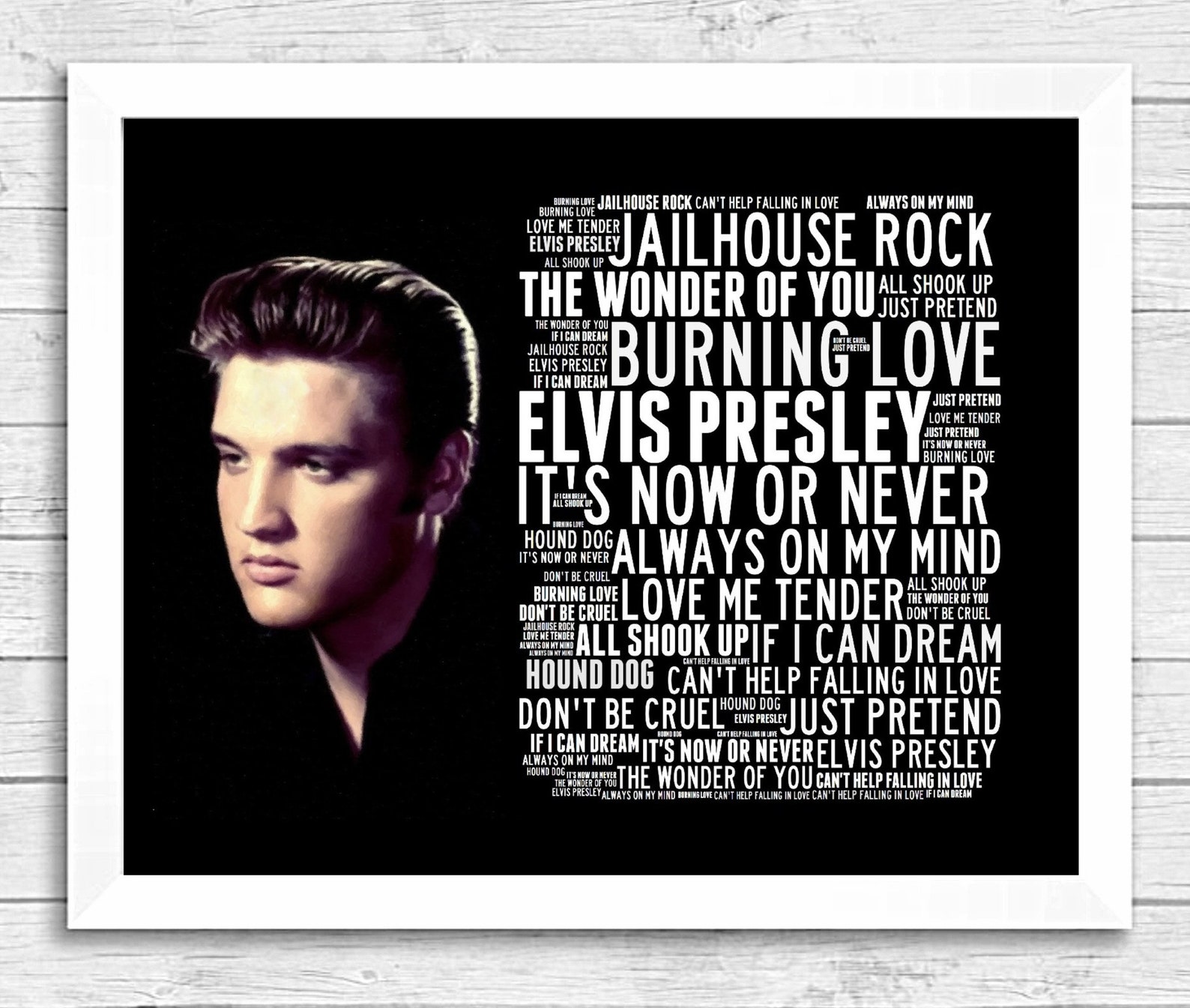 Elvis Presley the King Songs Poster Art Print Wonder of You - Etsy