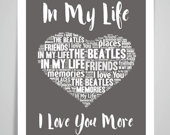 The Beatles Song Music Lyrics in My Life Poster Print. John - Etsy UK