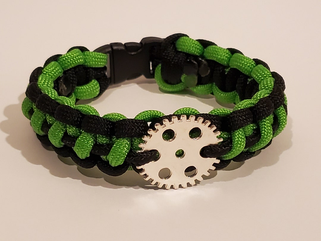 Zombie Green and Black Steampunk Paracord Bracelet - Etsy