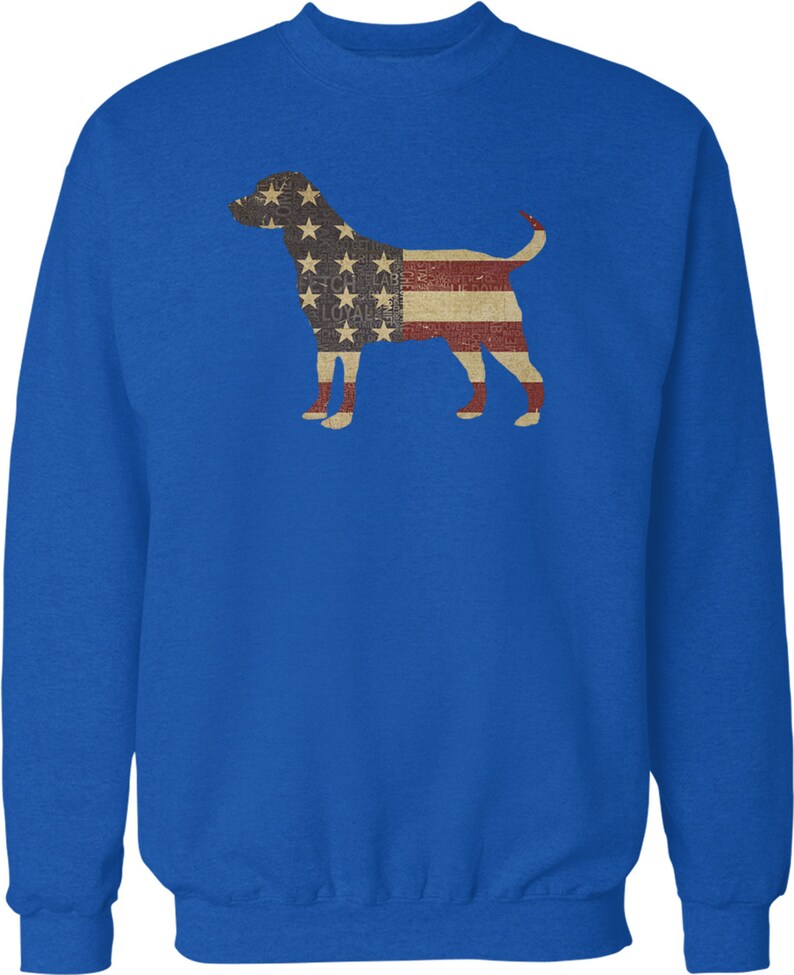 Vintage American Flag Labrador Retriever Crew Neck Sweatshirt, NOFO ...