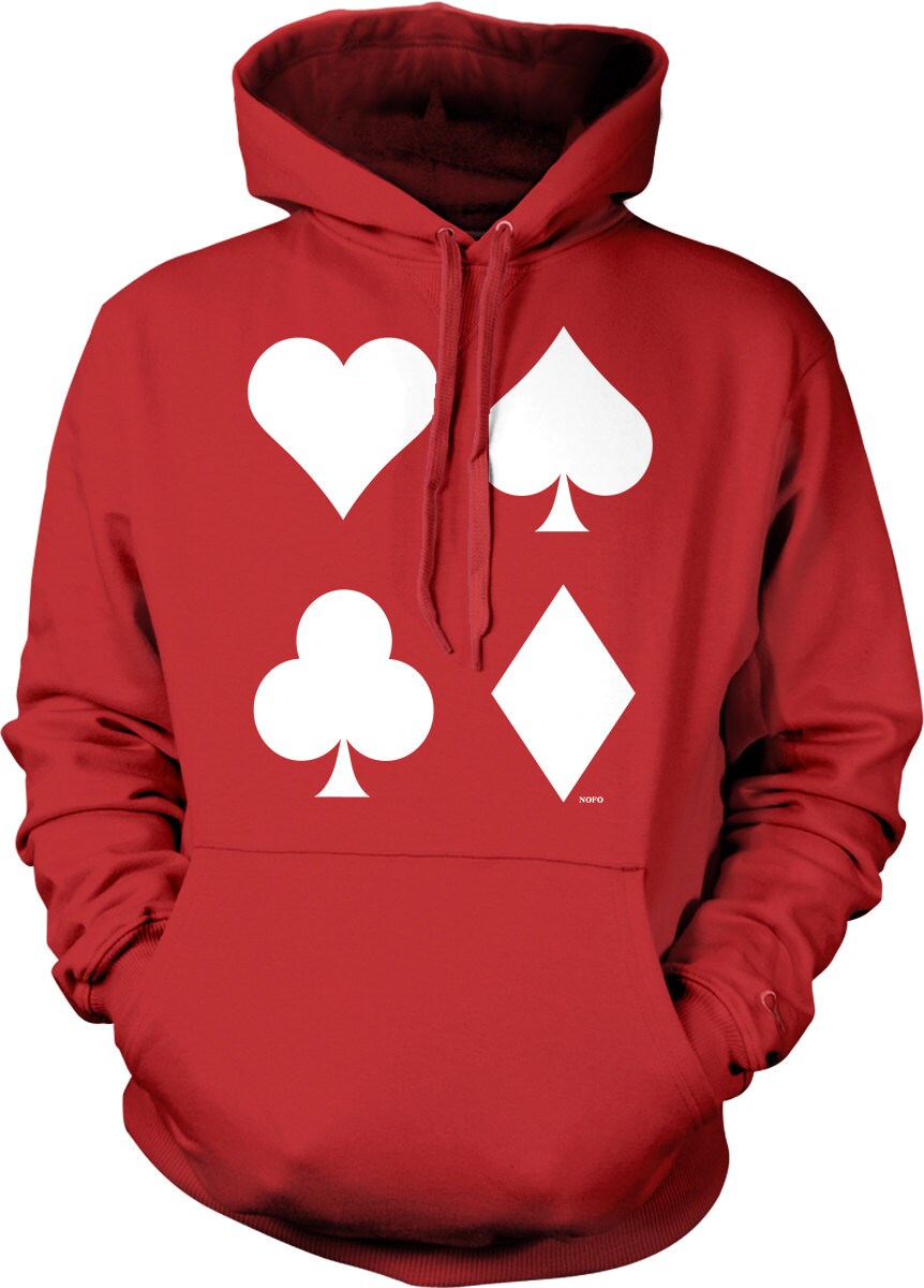 Playing Card Suits Poker Player Hooded Sweatshirt NOFO_00845 - Etsy