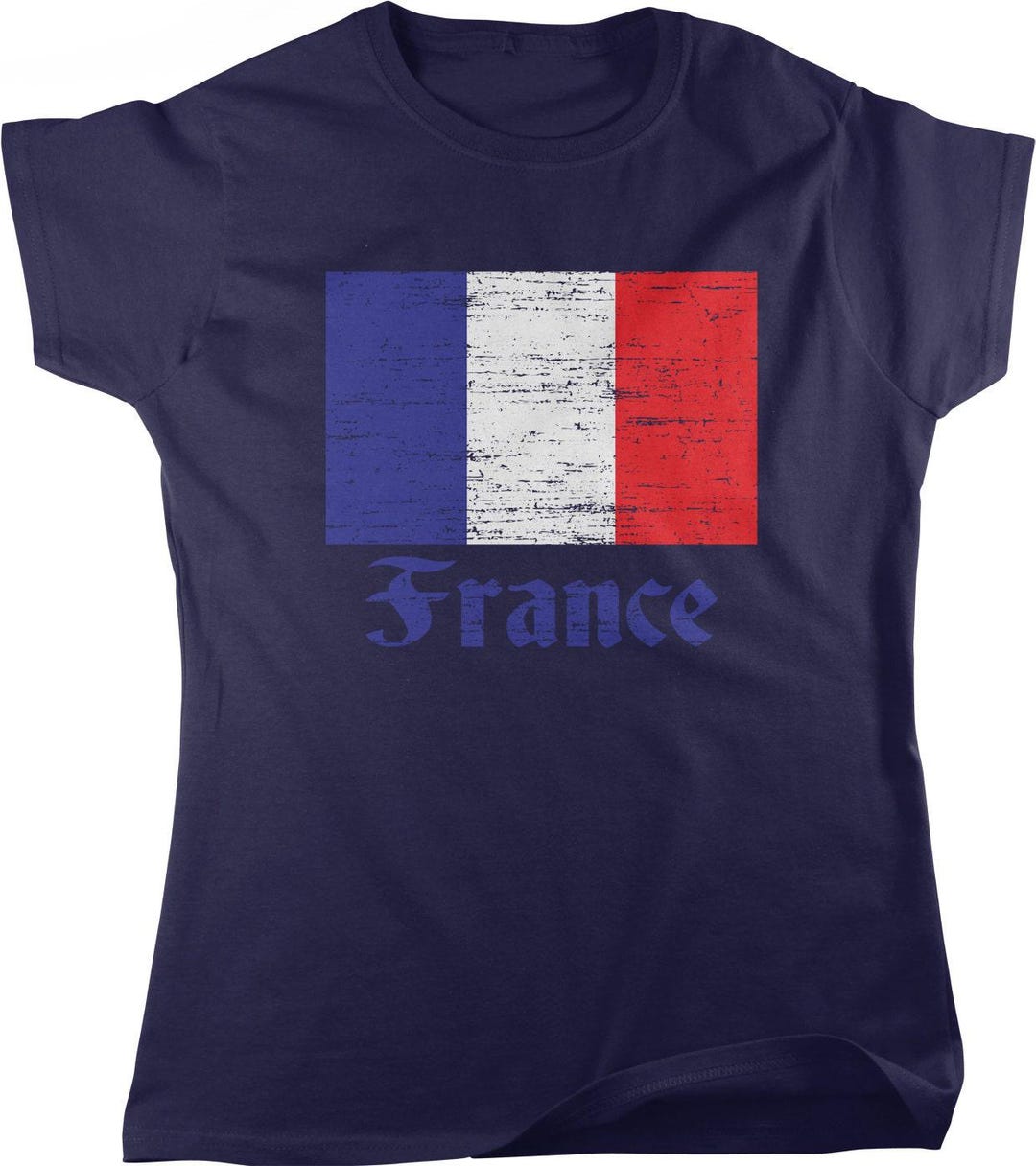 Women's French Flag Tee: Cotton, Casual Fit - Light Gray, NOFO_00062 - Etsy