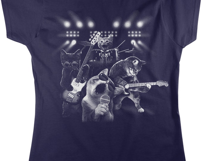 Cat Rock Band Cats Playing Guitar and Drums Men's - Etsy