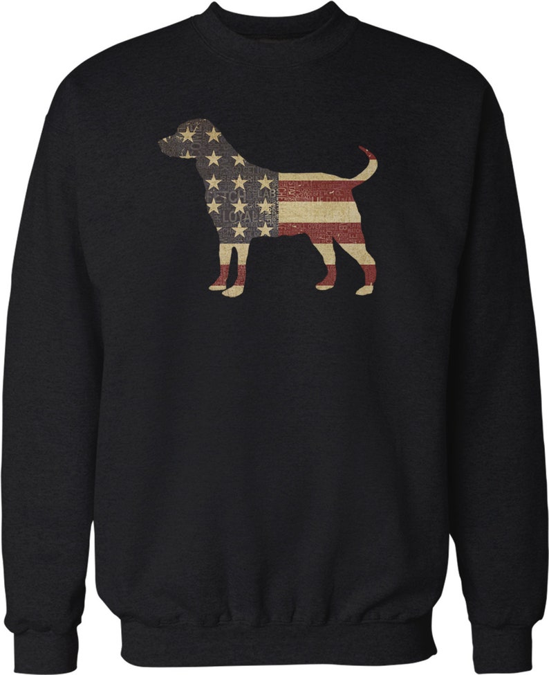 Vintage American Flag Labrador Retriever Crew Neck Sweatshirt, NOFO ...