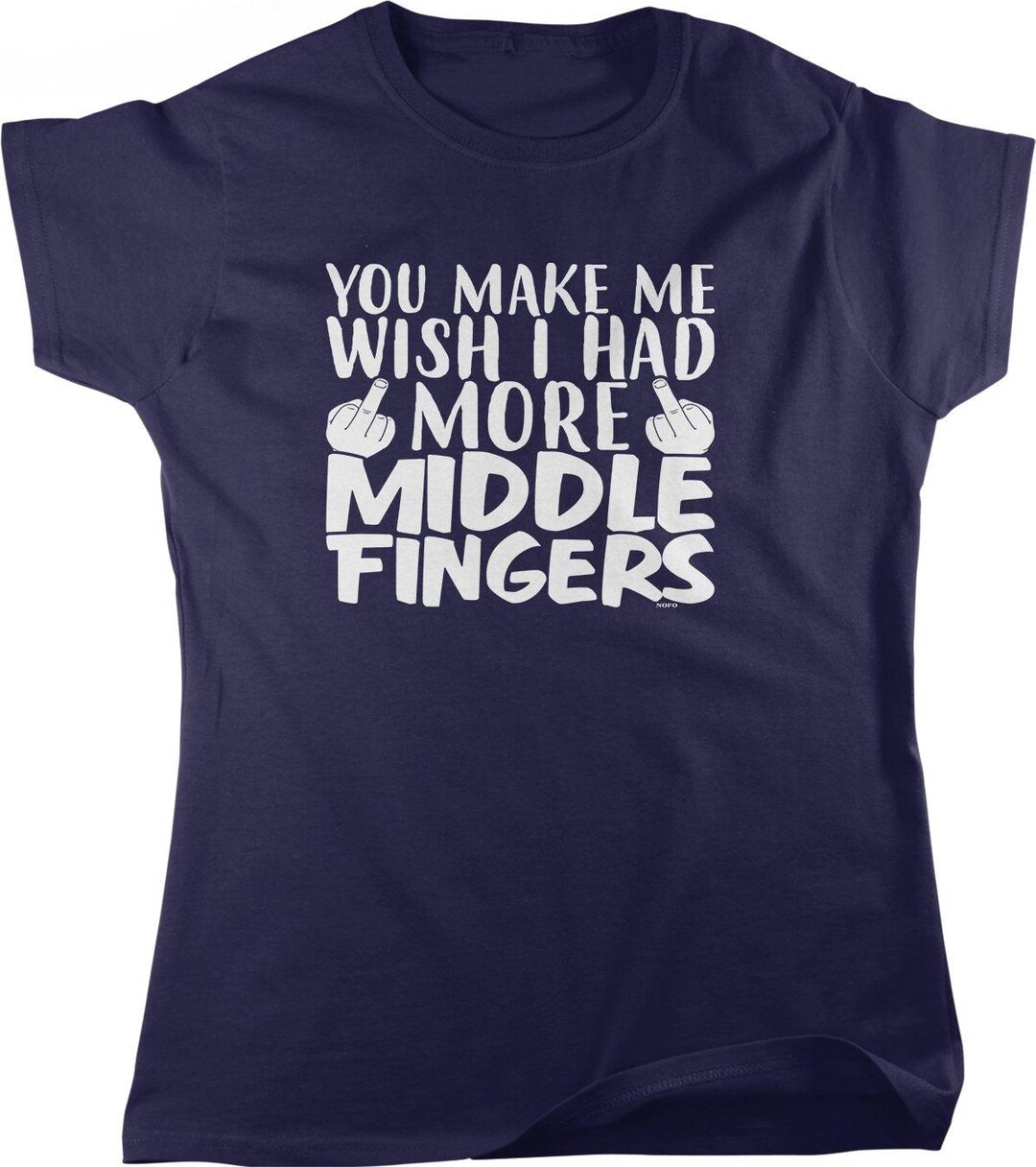 Graphic Cotton Tee: Bold Middle Finger Print (women's S-XL), NOFO_01593 ...