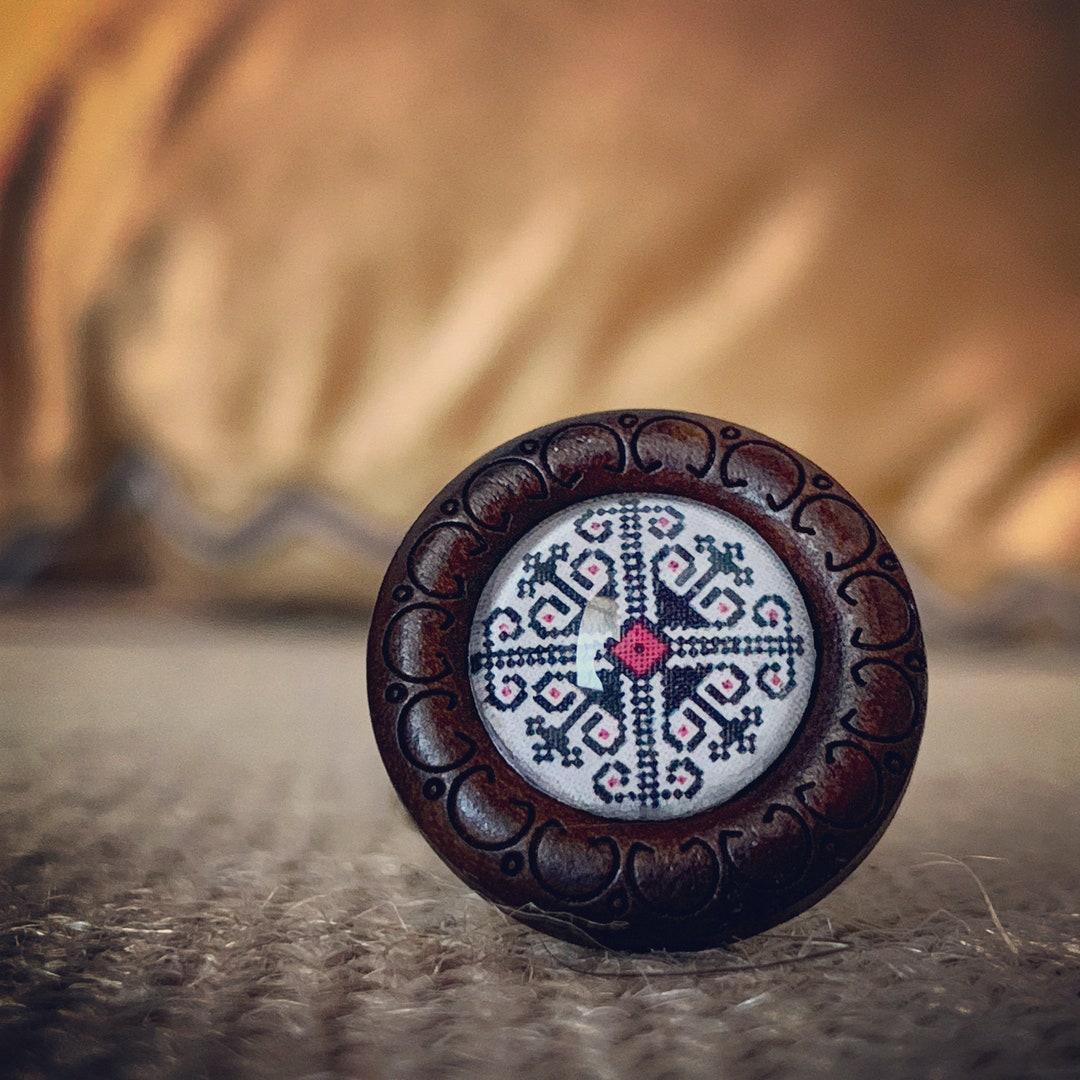 Romanian Motif Wooden Ring Moldova Region 10 Patterns Available, 12mm ...