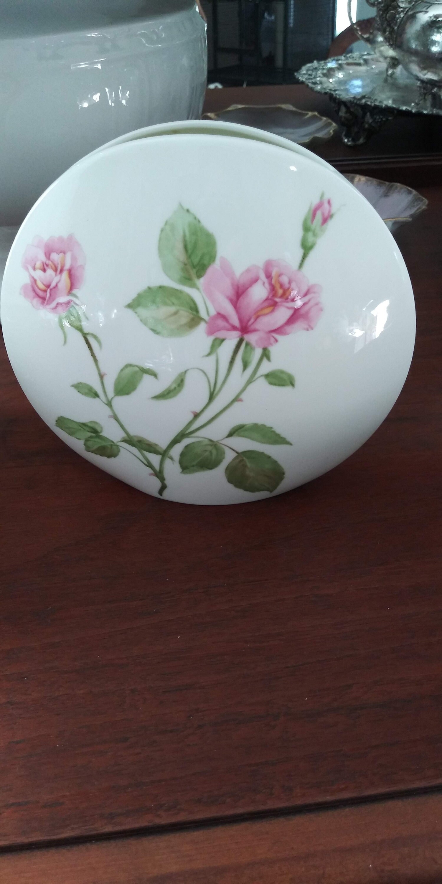 French Boudoir Chic Collection of Pink and White, Footed Trinket Dish ...