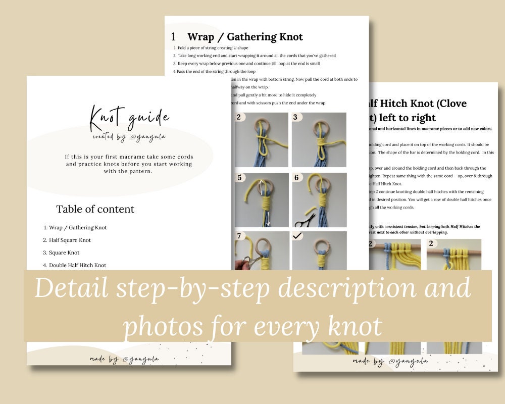 Macrame knot guide macrame knot tutorial learn macrame knots | Etsy