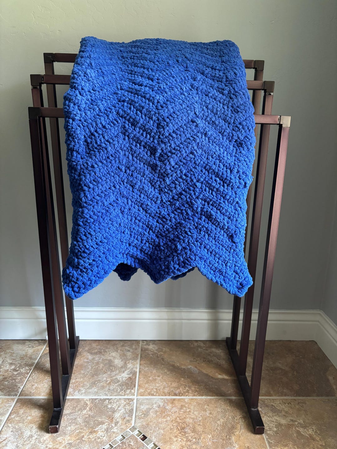 Large Baby Afghan - Blue - Etsy