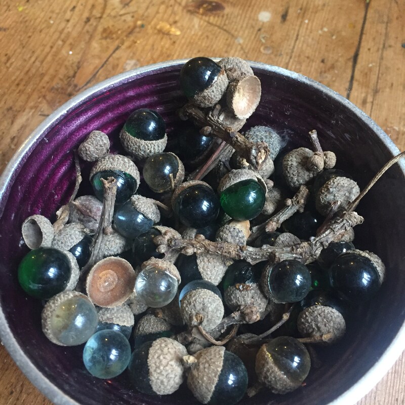 Glass Acorns - Etsy