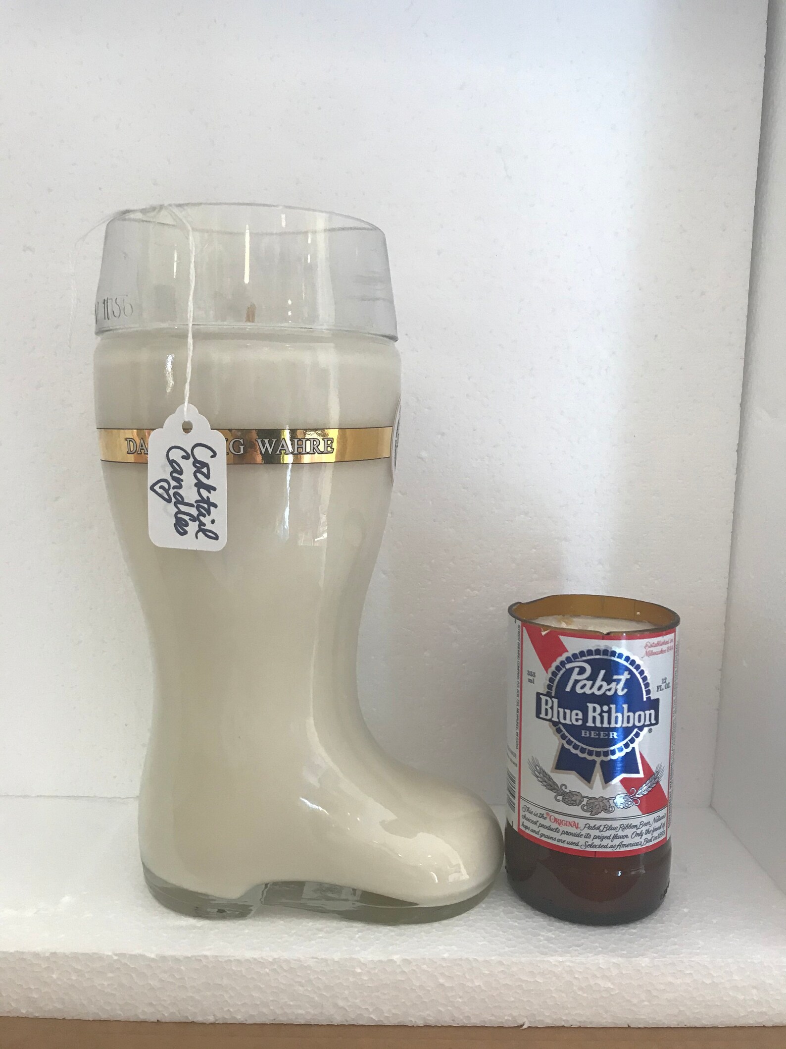 100% Soy Wax, Warsteiner 'das Boot' GIANT, Up-cycled Cocktail Candle - Etsy