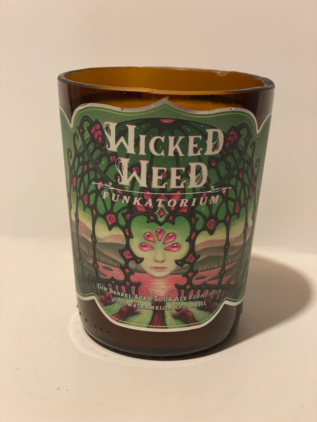 100% Soy Wax, Wicked Weed Funkatorium Gin Barrell Sour Ale Beer Bottle ...