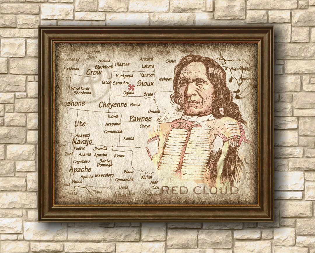Native Americans Red Cloud Sioux Printable Artwork, Native Americans ...