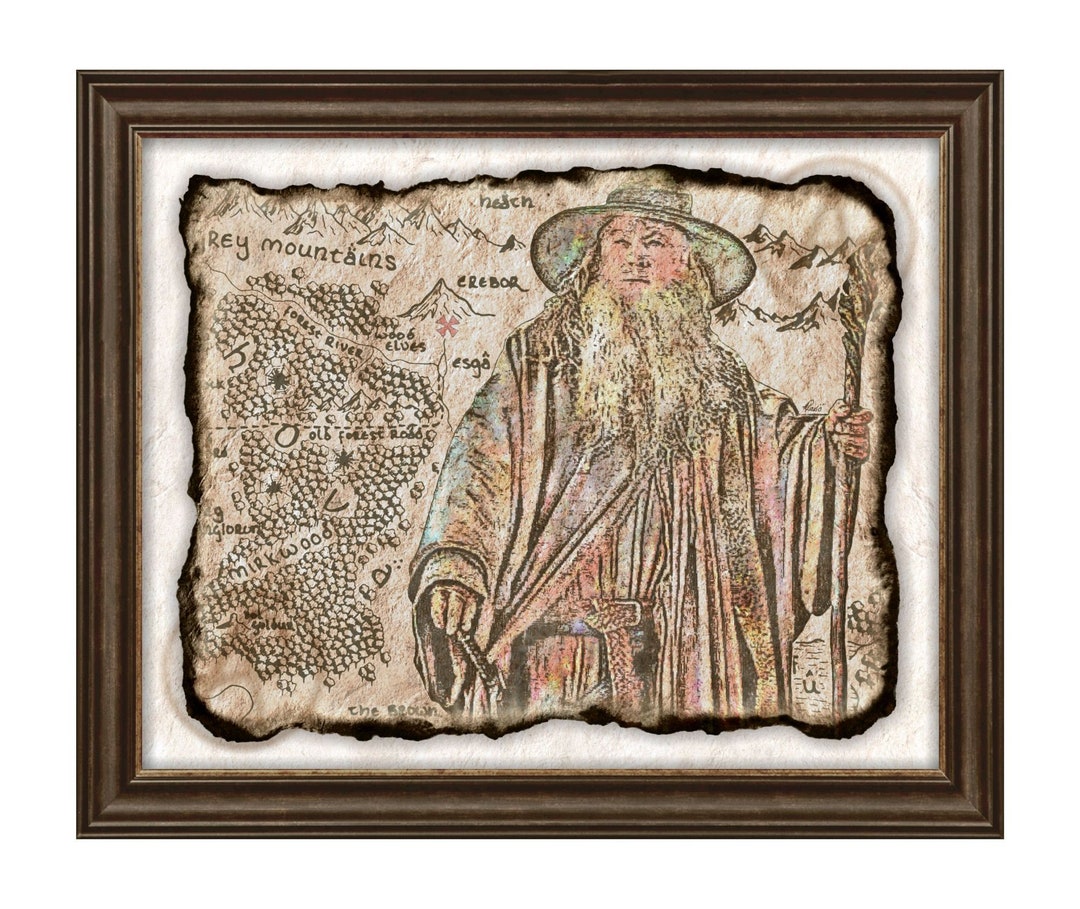 Portrait Gandalf Download Artwork of Parchment Map, Lord of the Ring ...