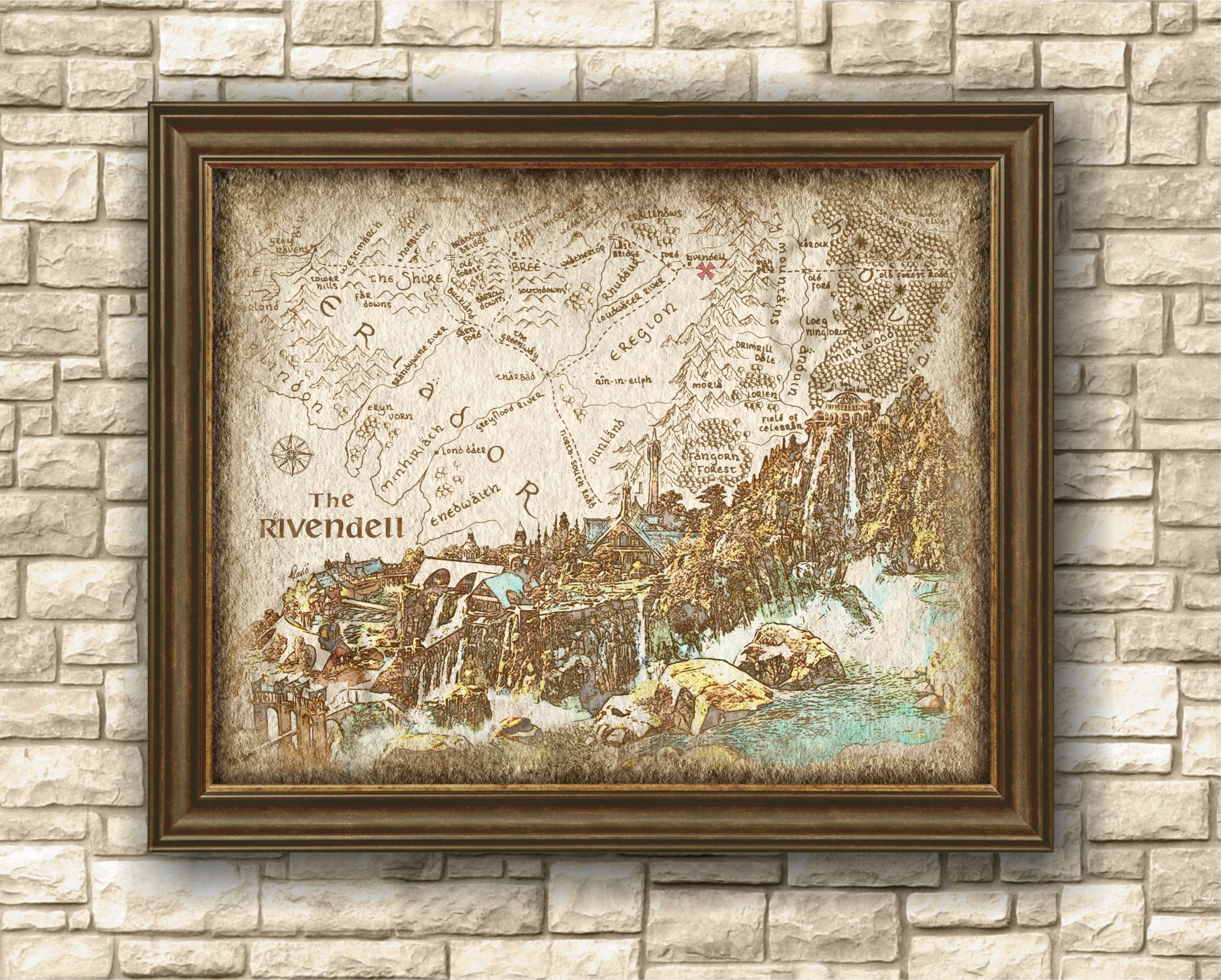 Rivendell Fantasy Landscape Lord of the Ring Art Map Lord of - Etsy UK
