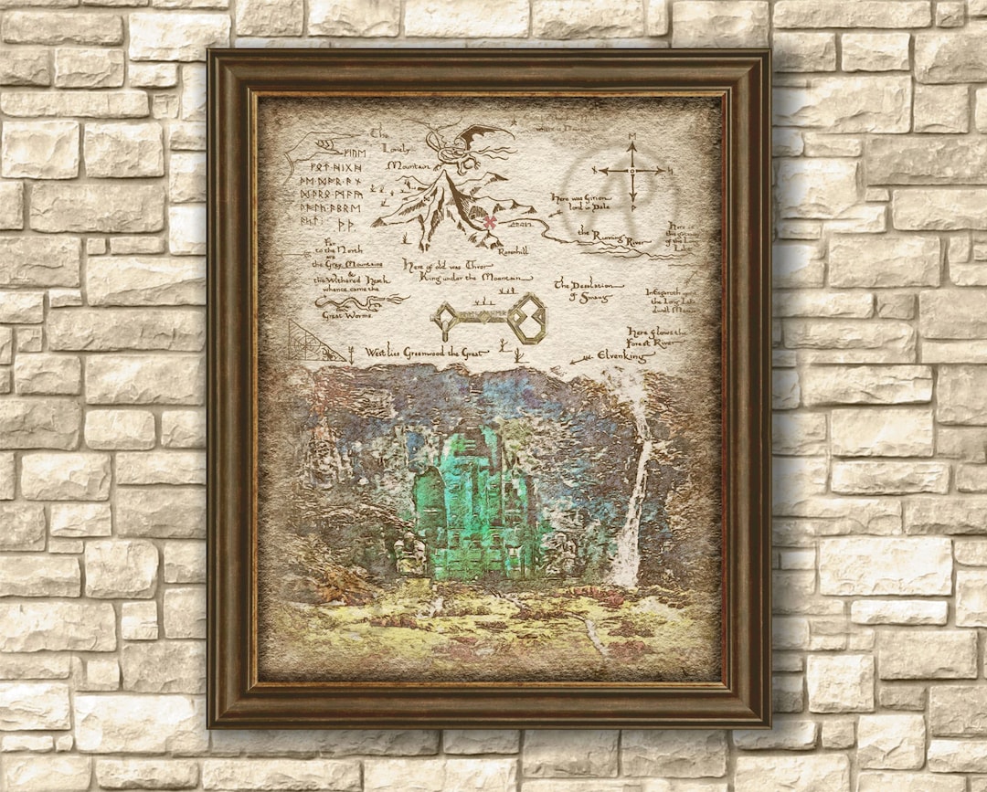 Fantasy Erebor of Thorin Map Landscape Art Decor, the Hobbit Art, Lord ...