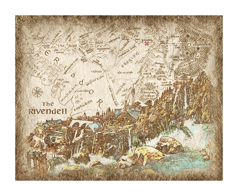 Rivendell Fantasy Landscape Lord of the Ring Art Map Lord of - Etsy UK