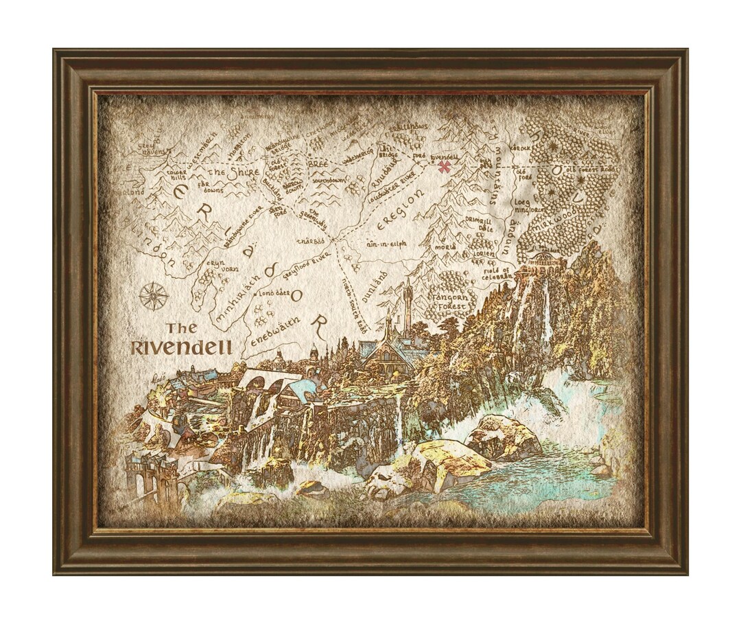 Fantasy Rivendell Landscape Artwork of Map, Lord of the Ring Rivendell ...
