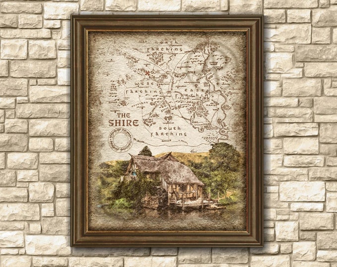 Hobbit Hole Art Print, Lord of the Rings Watercolor, the Shire Painting ...