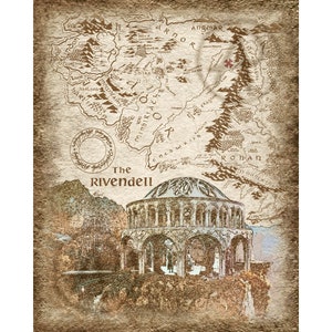 Rustic Rivendell Fantasy Artwork of Map, Lord of the Ring Fantasy ...