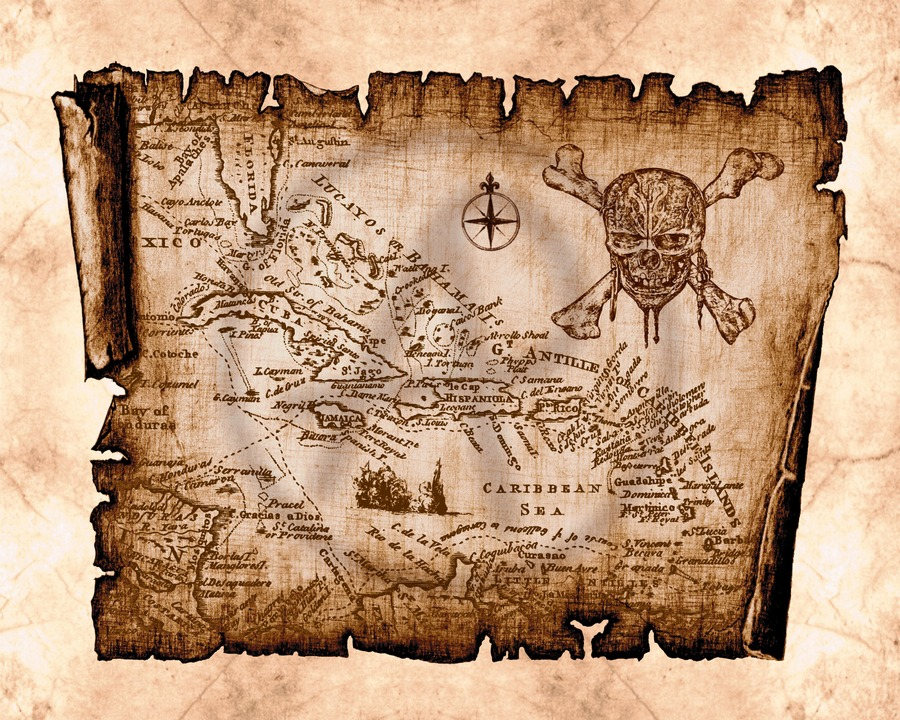 Pirates Parchment Old Map Art of Caribbean, Antique Maps, Pirate of the ...