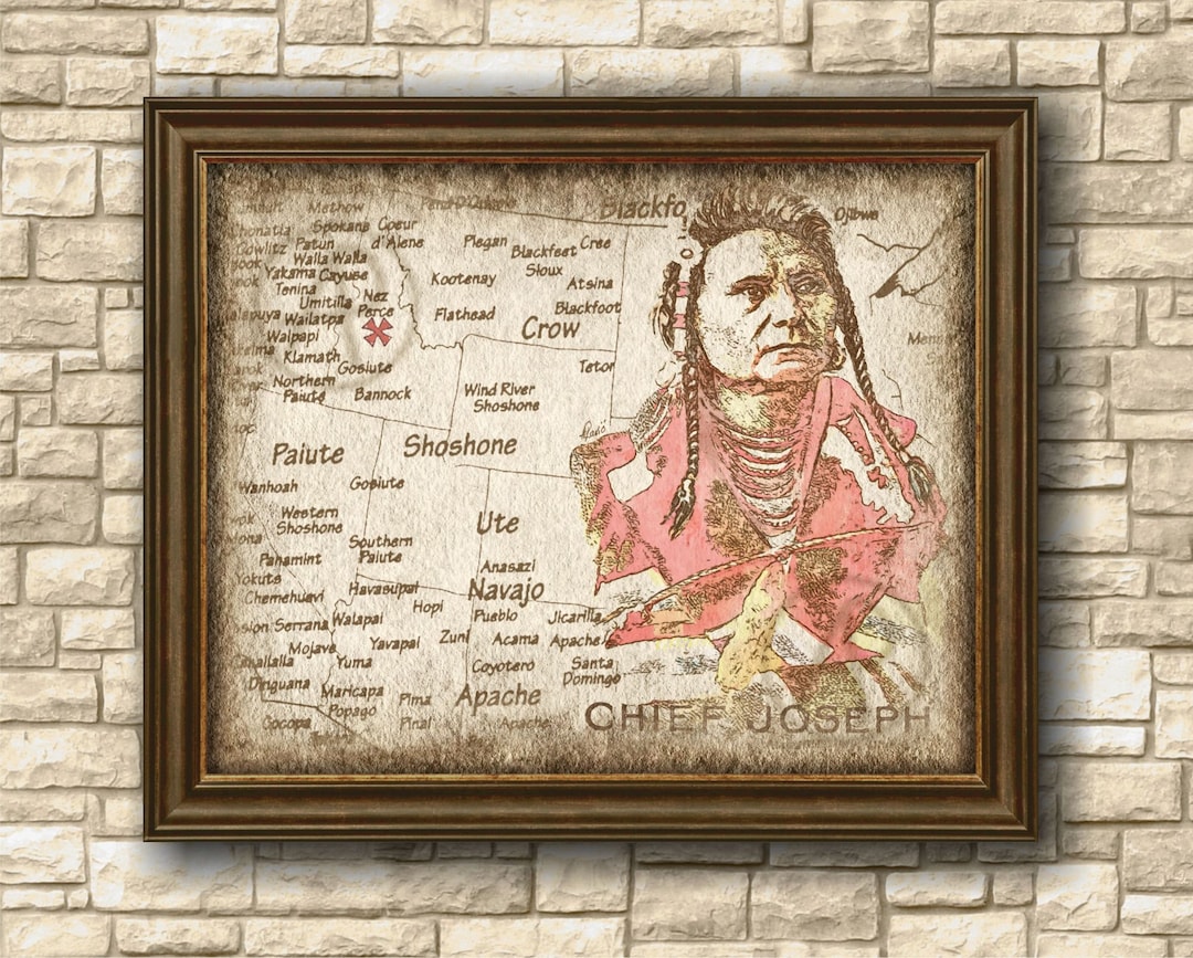 Rustic Portrait Native Americans Chief Joseph Artwork, Chief Joseph ...