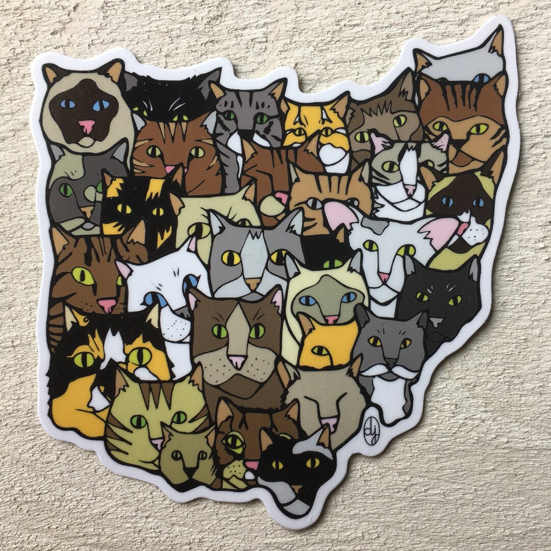 State of Ohio Cats Vinyl Sticker 3 Inch - Etsy