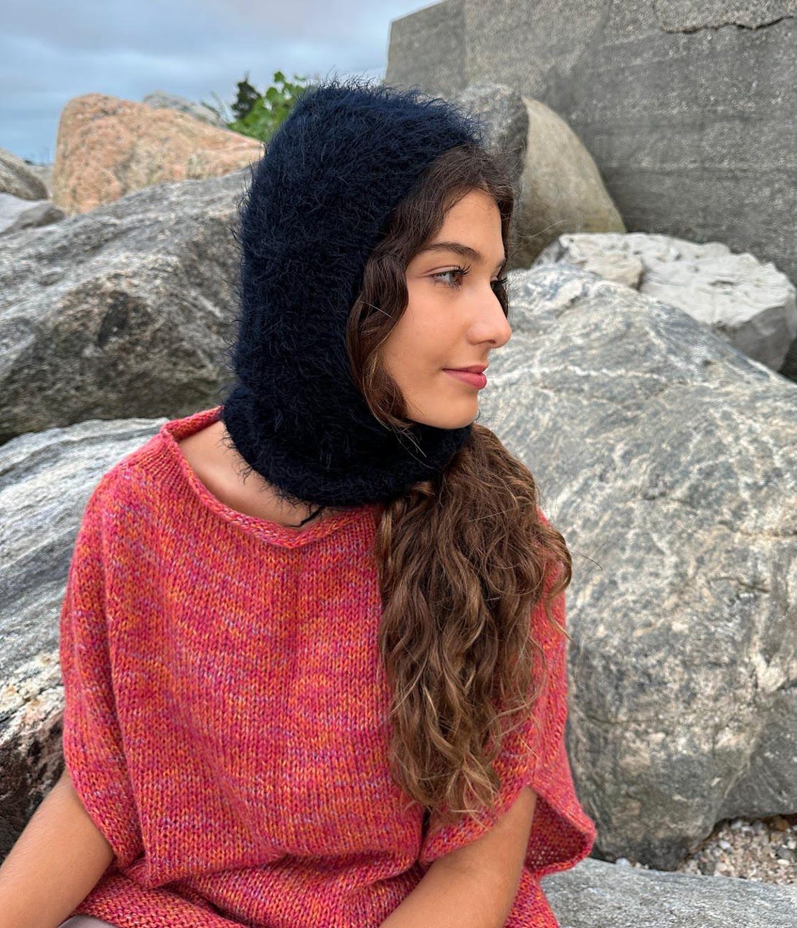 Balaclava Unisex Hat Hand Knit Black Bestseller Popular Now - Etsy