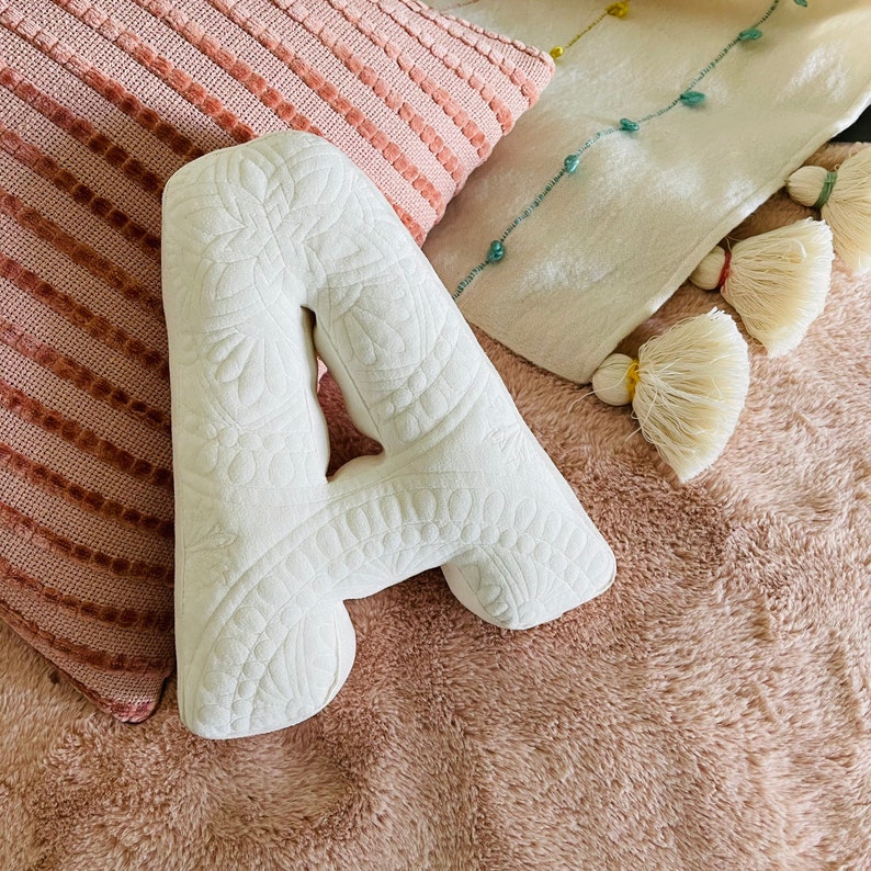 Velvet Quilted Letters Custom Letter Pillows Initial - Etsy