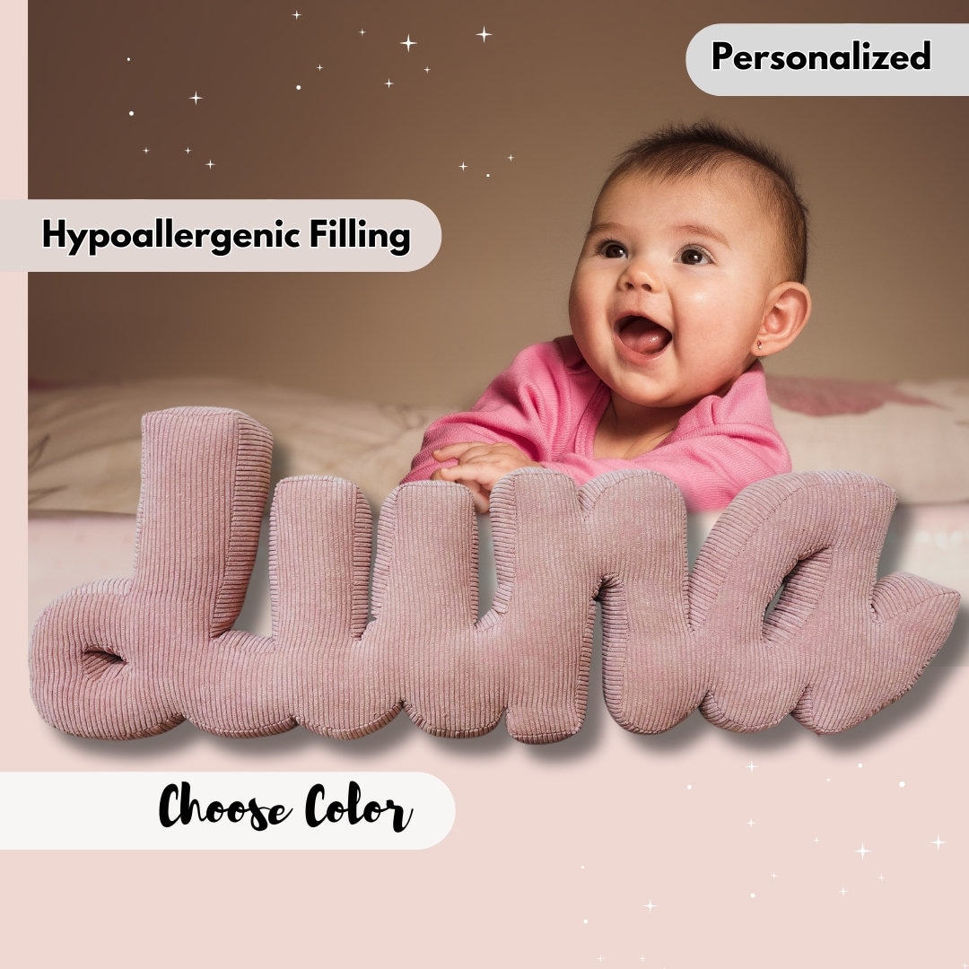 Custom Name Pillows Personalized Cushion Nursery Decor Baby Name Girl ...