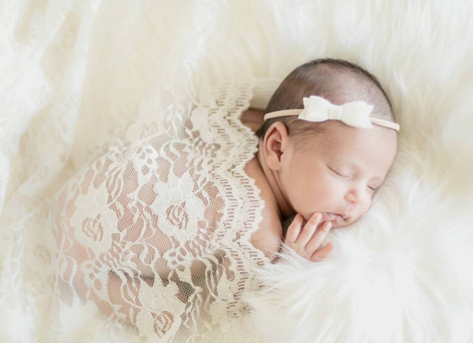 Newborn felt bow Baby bows super soft nylon headbands baby | Etsy