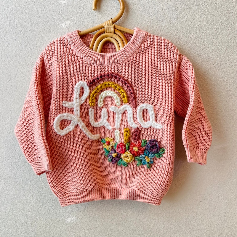 Embroidered Sweater - Etsy