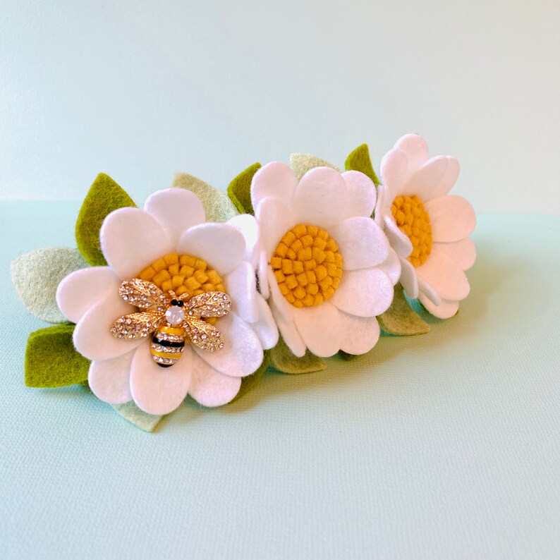 Honey Bee Daisy Headband Birthday Girl Daisies Crown Spring - Etsy