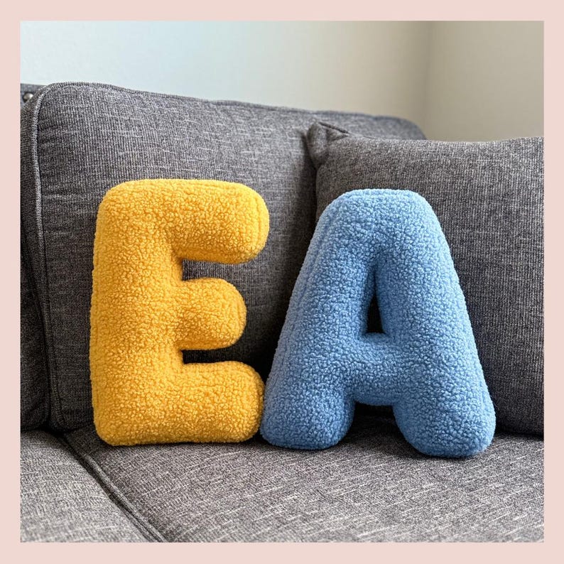 Boucle Letter Pillow Custom Alphabet Initial Cushion Home Decor Baby ...