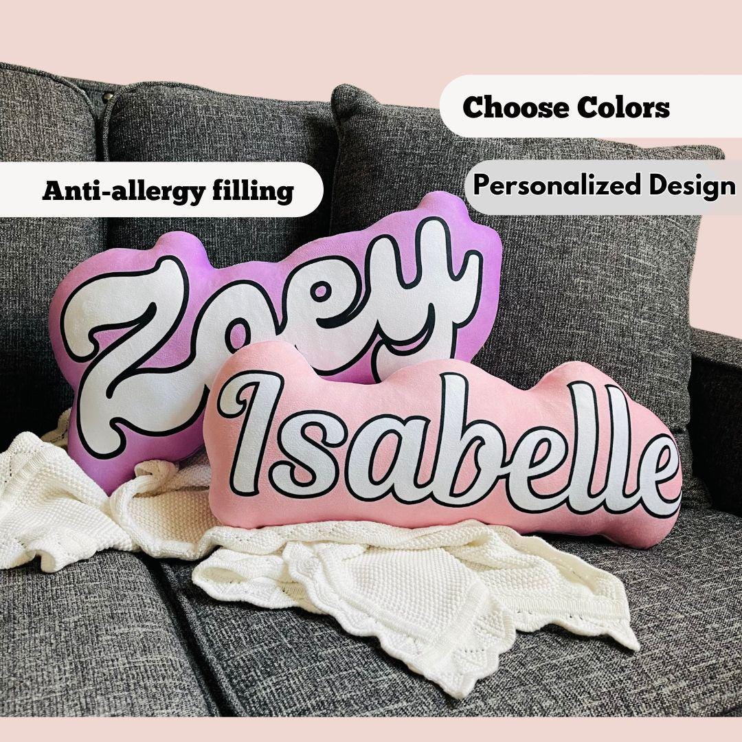 Custom Pillows With Name for Nursery Decor Custom Letter Name Pillows ...