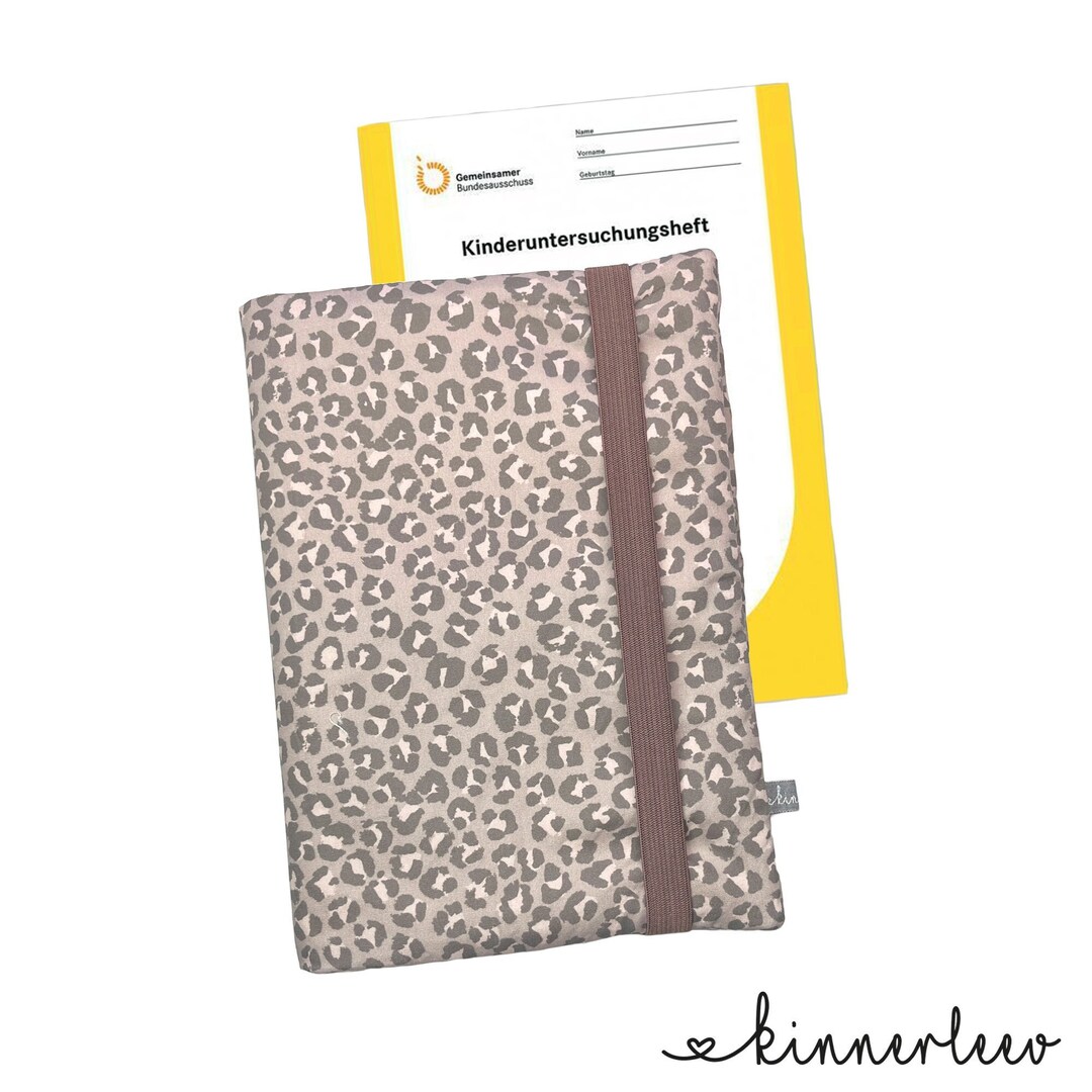 Baby Record Book Cover *leo Grey-beige* Examination Booklet for Babies ...