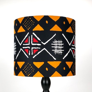 Large African Print Drum Lampshade Custom Made to Order Mudcloth Print ...