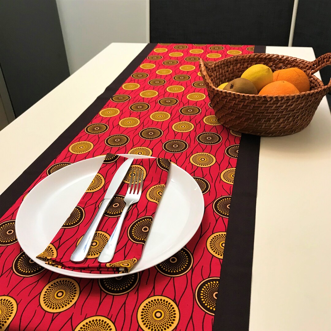 African Print Table Runner, Ankara Table Runner, Kitchen and Dining ...