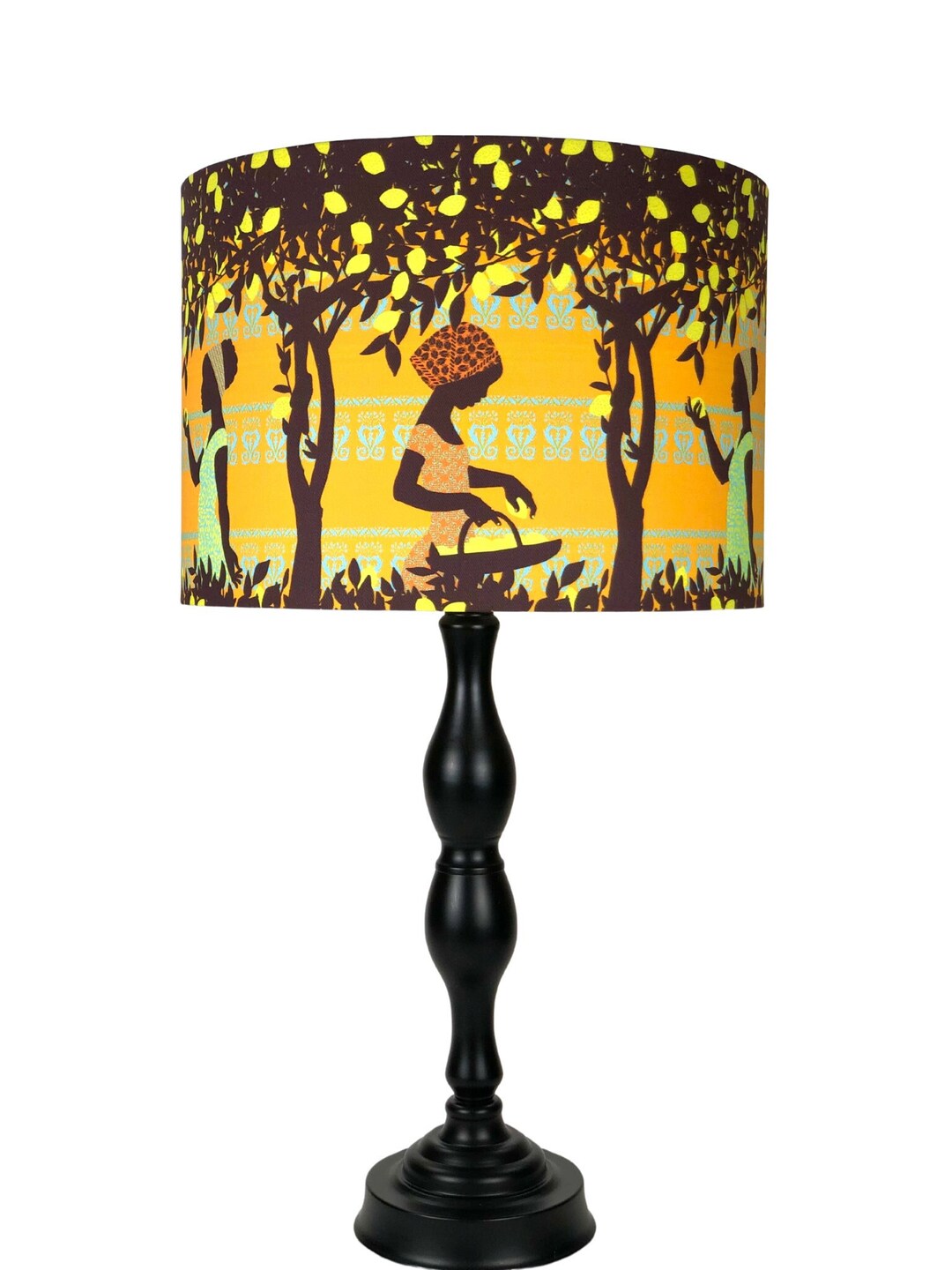 African Print Accent Drum Lampshade, Handmade Custom Made to Order ...