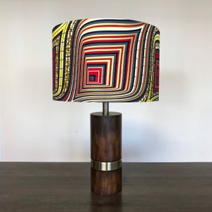 Large African Print Drum Lampshade, Cylindrical Lampshade, Geo Print ...