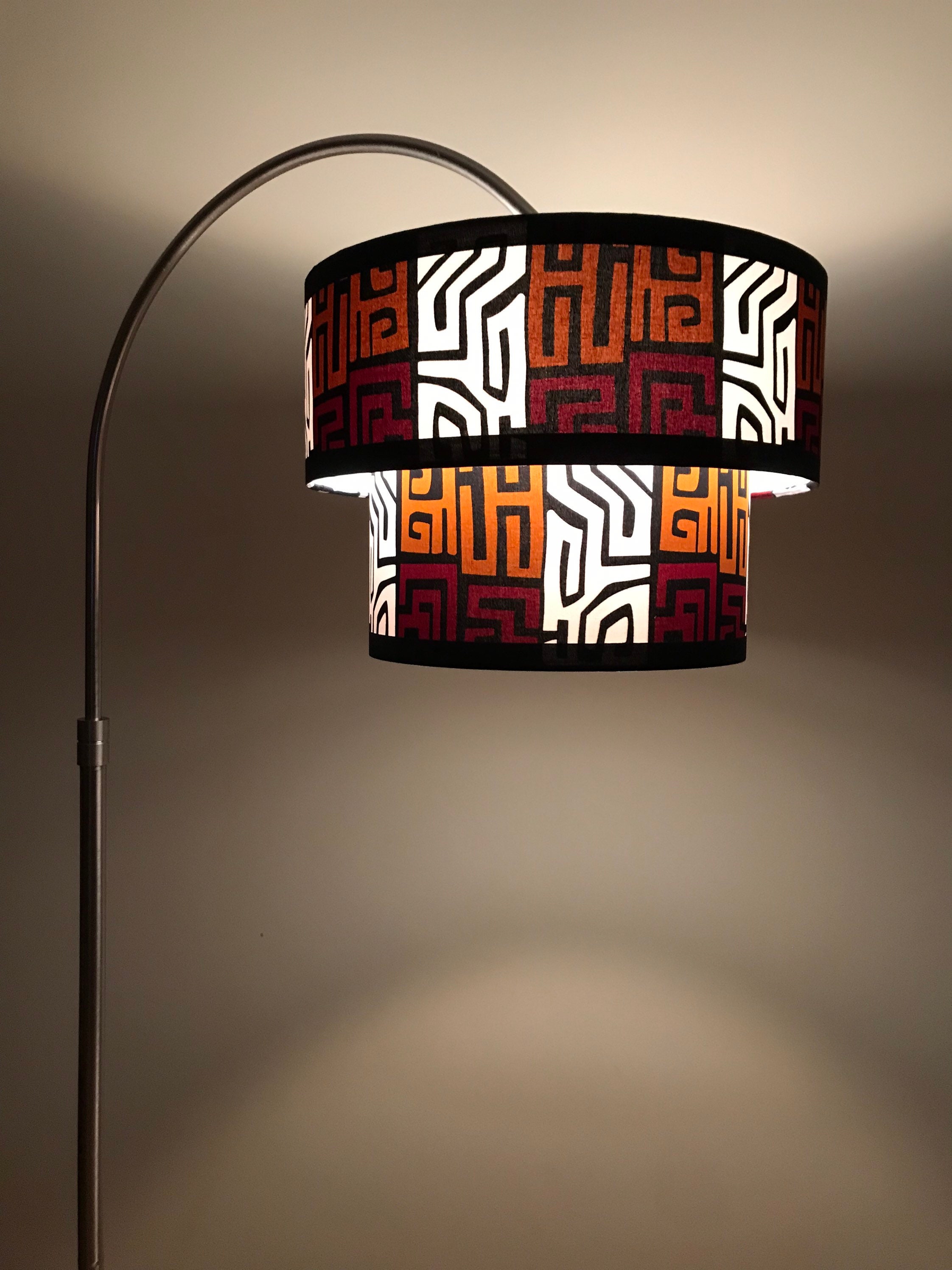 Tiered Lampshade 2 Tier Lampshade African Lampshade Kuba | Etsy