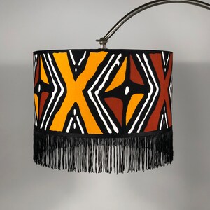 Large African Print Drum Lampshade, Drum Lampshade, Fringe Lampshade ...