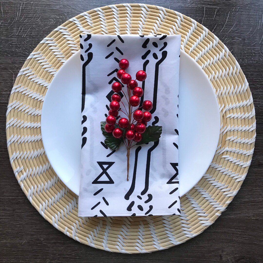 Ankara Table Napkins, African Print Napkins, Mudcloth Napkins, Dinner ...