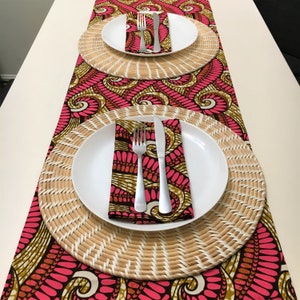 African Print Table Runner, Ankara Table Runner, Kitchen and Dining ...