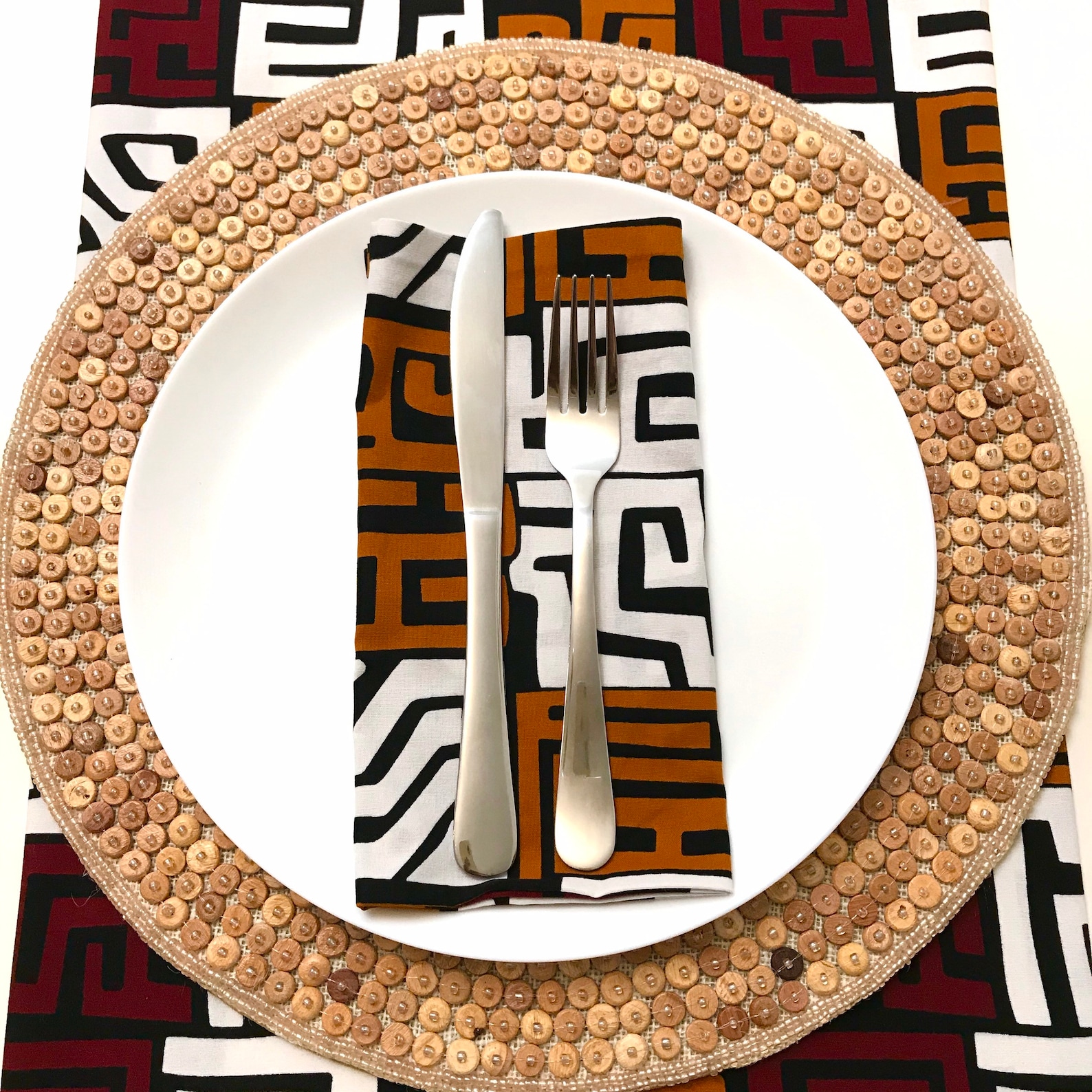 Ankara Table Napkins, African Print Napkins, Kuba Print Napkins, Dinner ...