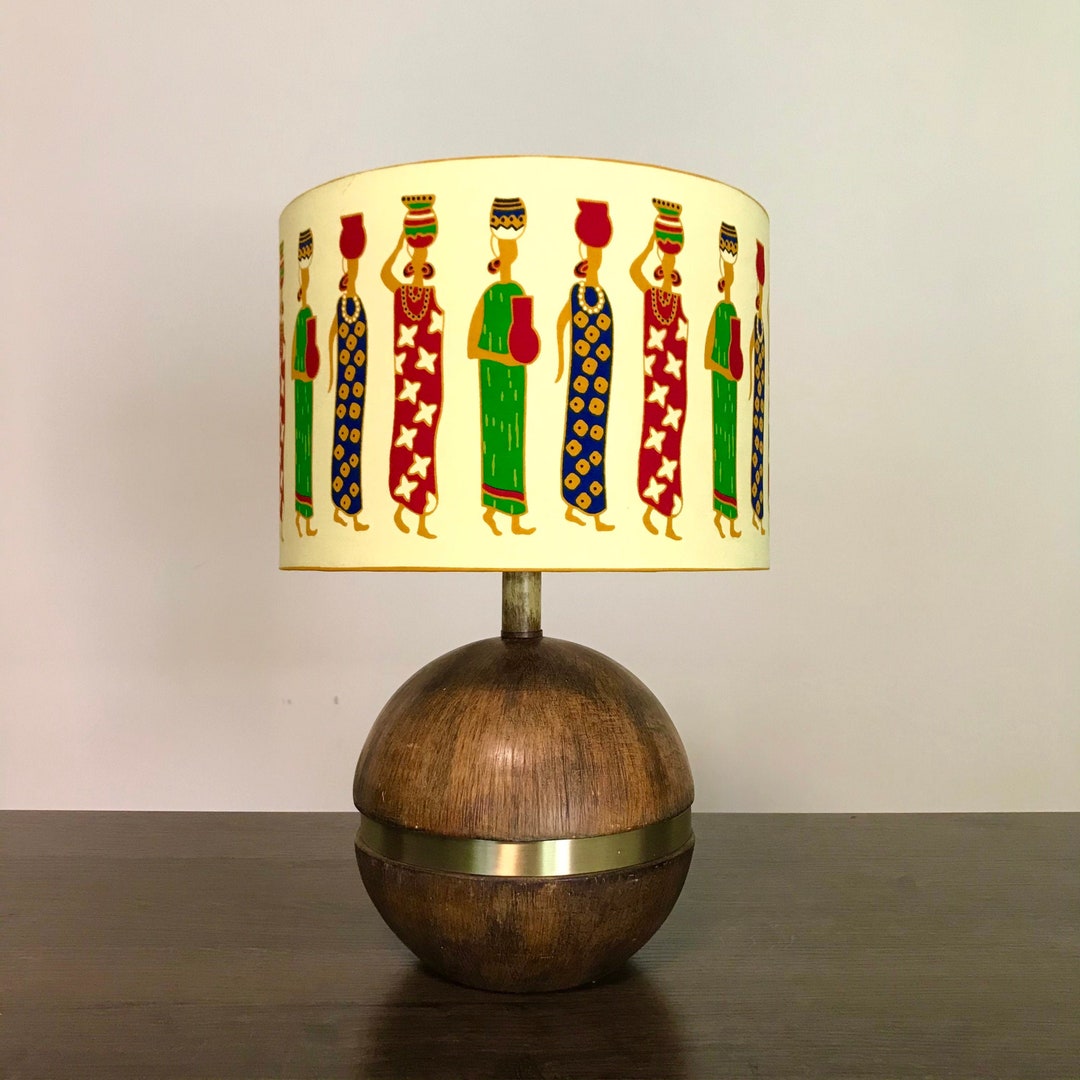 African Print Drum Lampshade, Cylindrical Lampshade, African Women ...