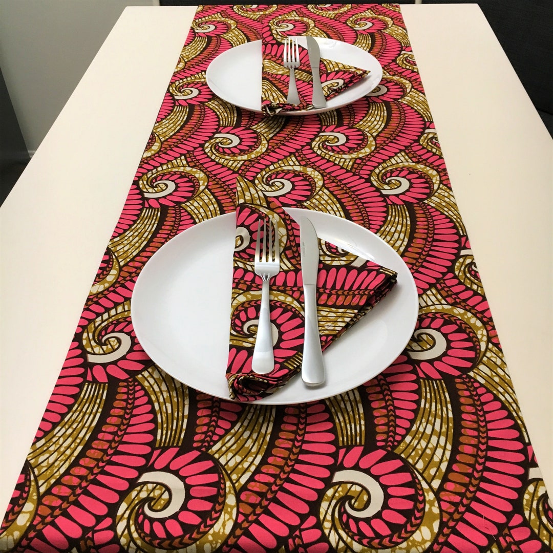 African Print Table Runner, Ankara Table Runner, Kitchen and Dining ...