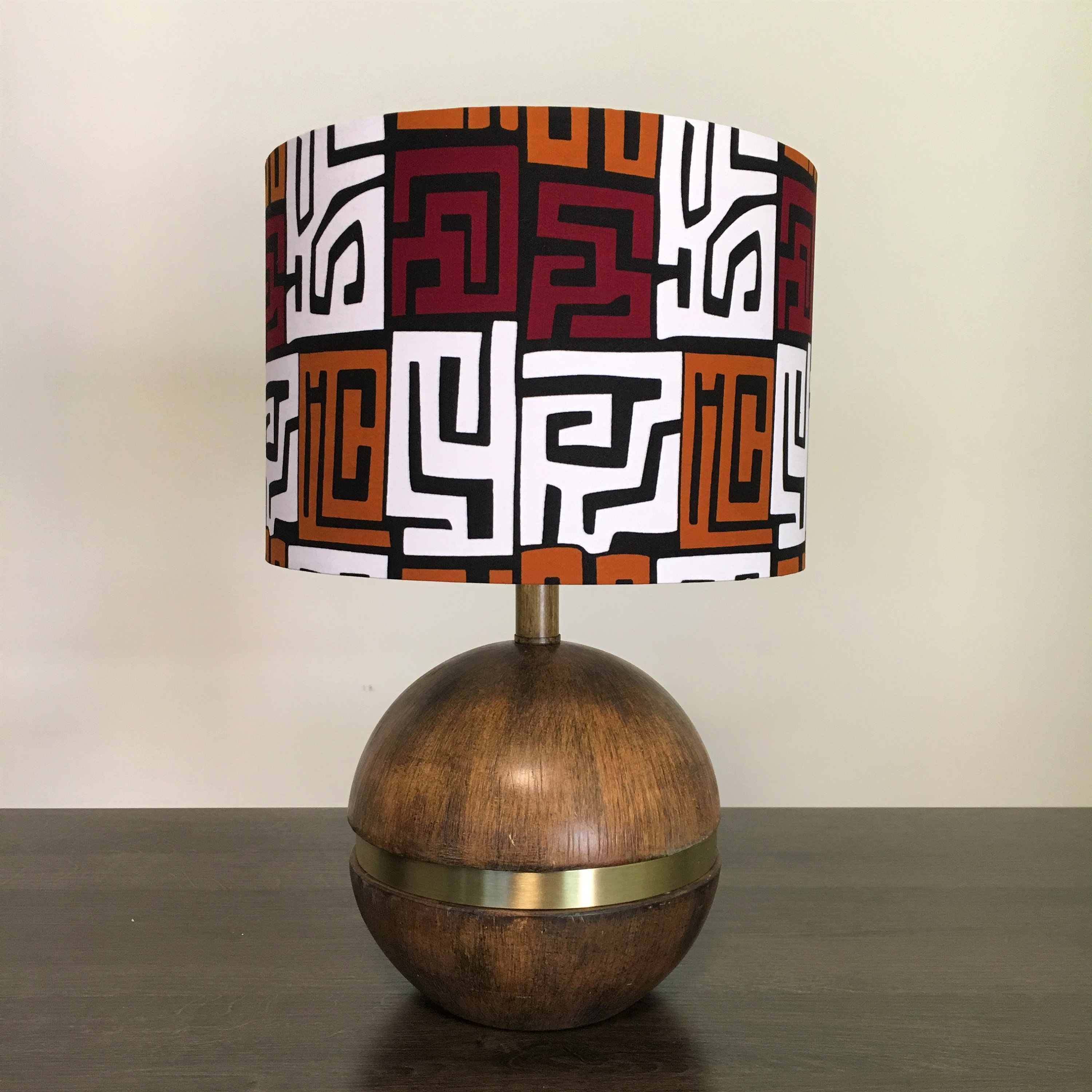 African Print Drum Lampshade, Cylindrical Lampshade, Kuba Print ...